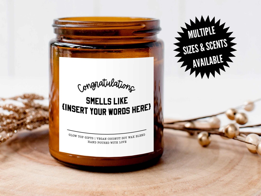 Custom Congratulations Candle Gift, Funny Congrats Gift, Scented ...