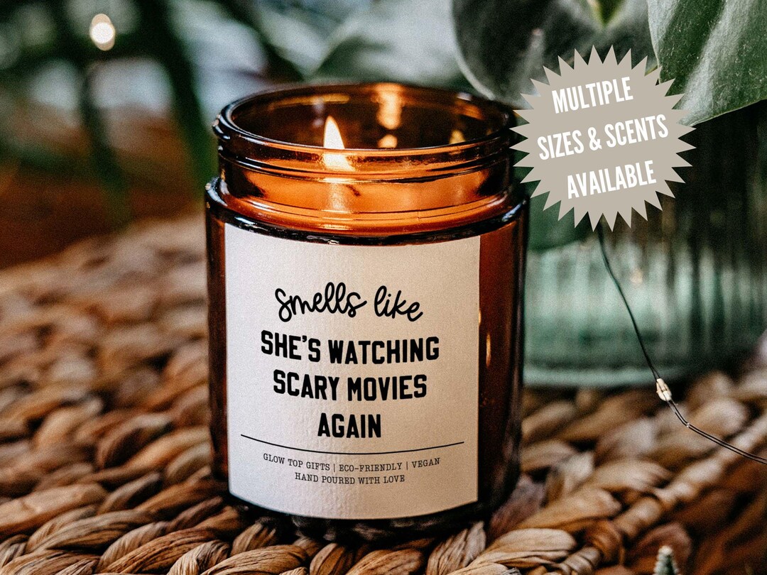 Smells Like She's Watching Scary Movies Again Candle, Halloween Candle ...