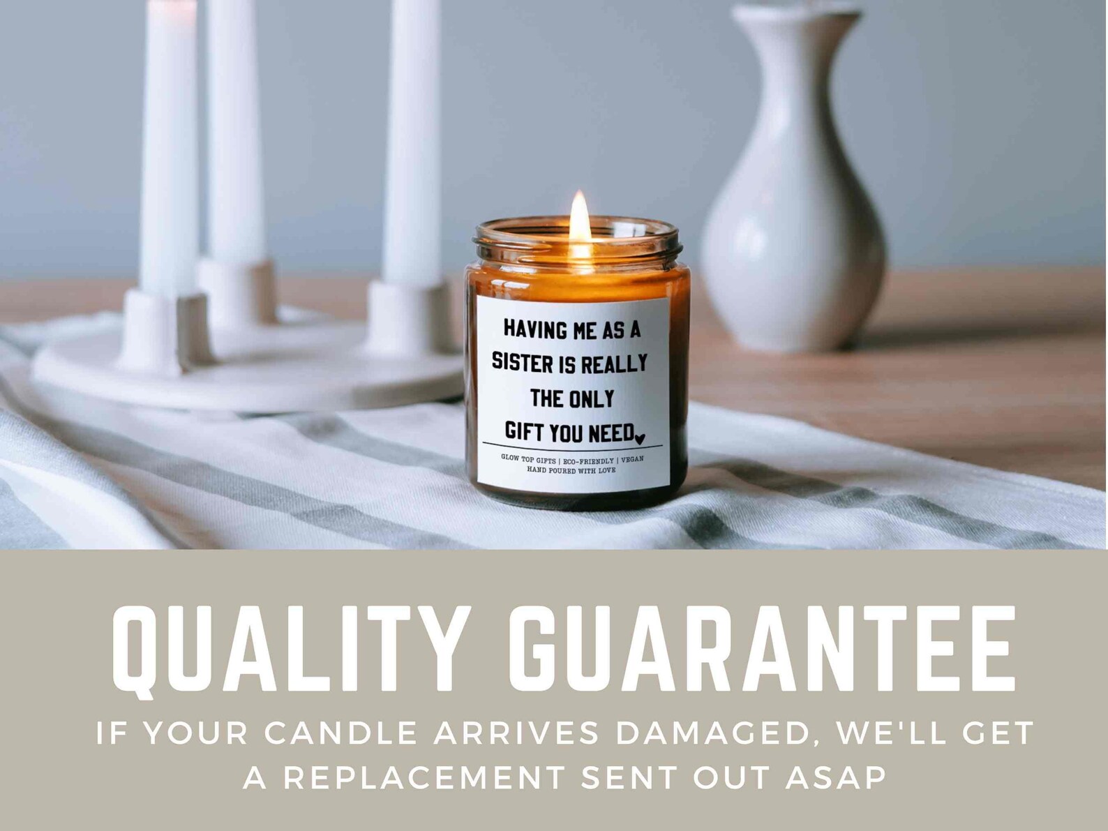 Gift for Sister, Having Me as A Sister Candle, Sarcastic Sibling Gift ...