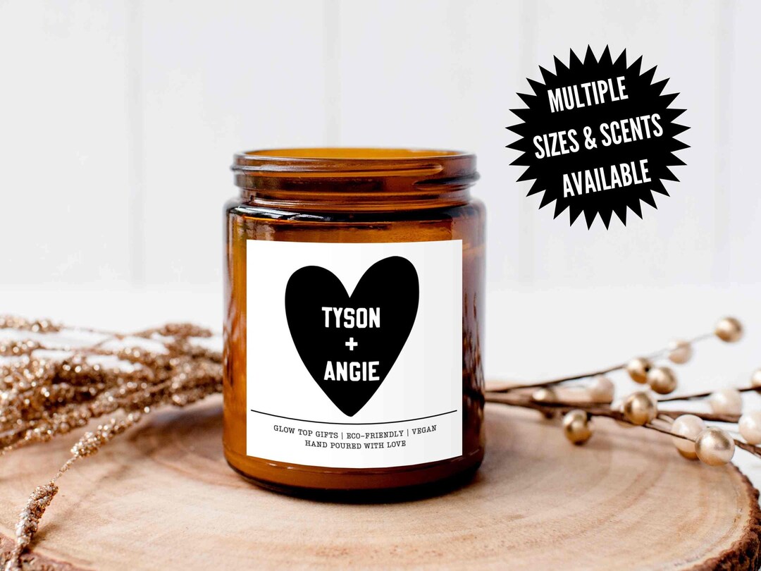 Cute Personalized Couple Candle With Heart, Engagement Gift Candle ...