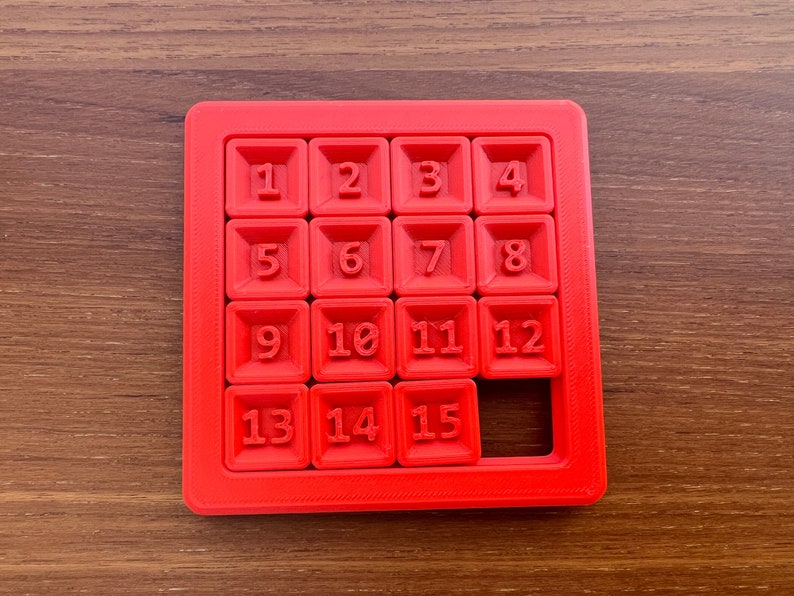 Sliding Number Tile Puzzle | Brain Teaser Game | 3D Printed 8, 15, and ...