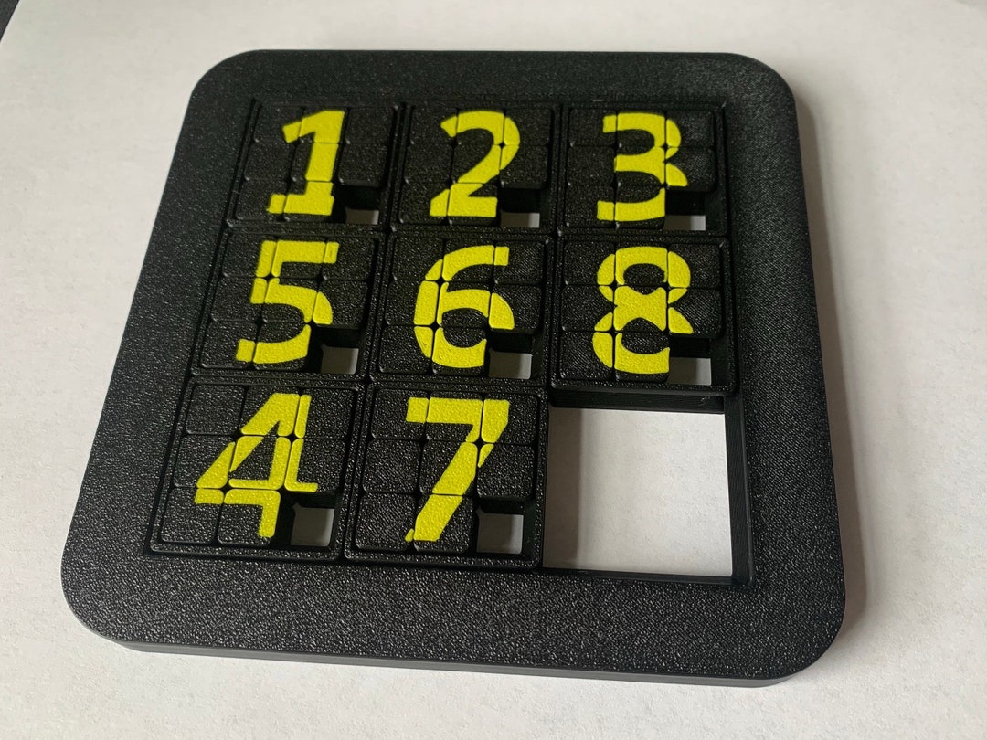 8 Squared Puzzle | Sliding Number Brain Teaser Game | 3D Printed 8 ...