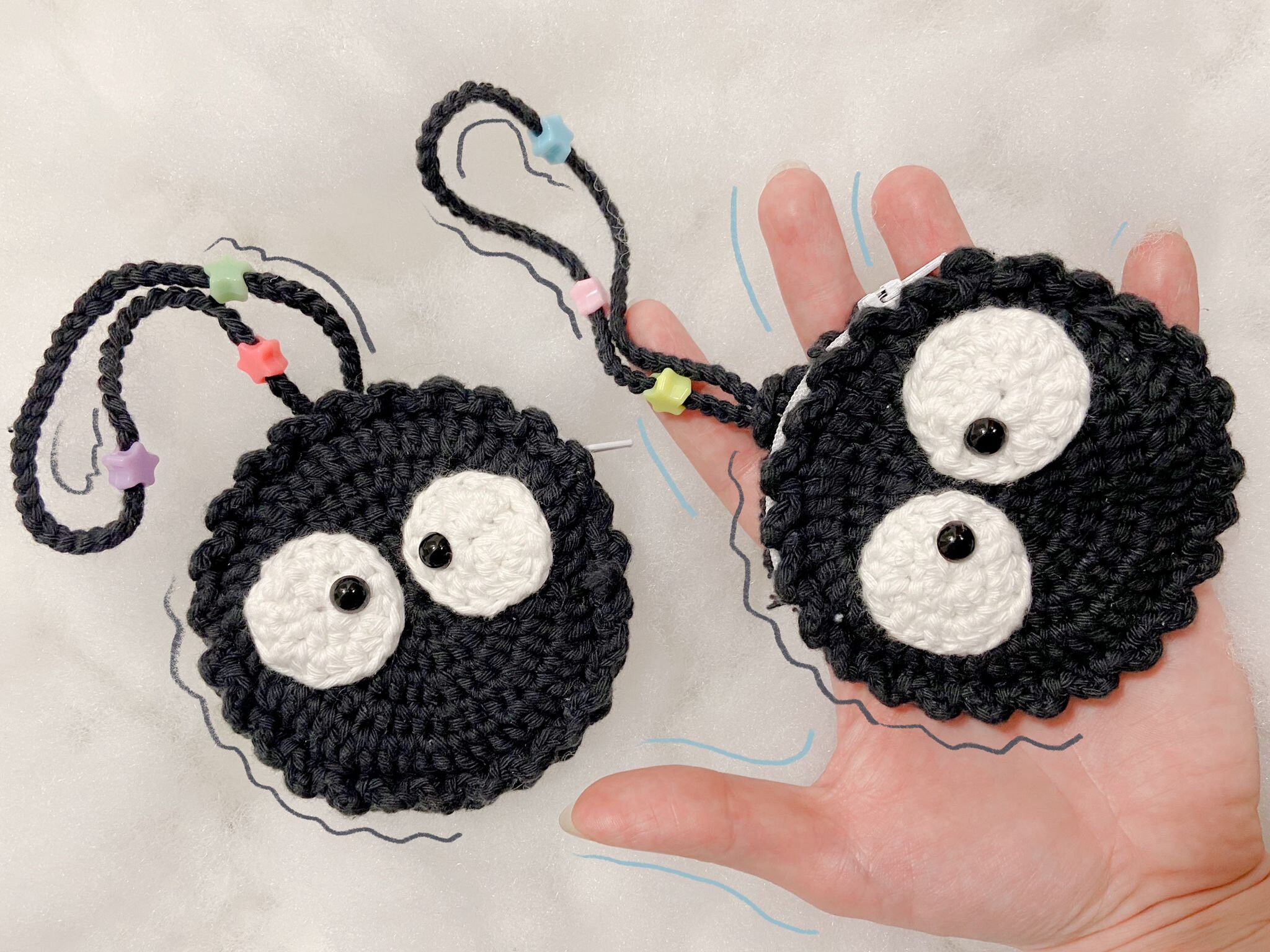 Soot Sprite Crochet Wallet / Pouch / Air Pods Case - Etsy