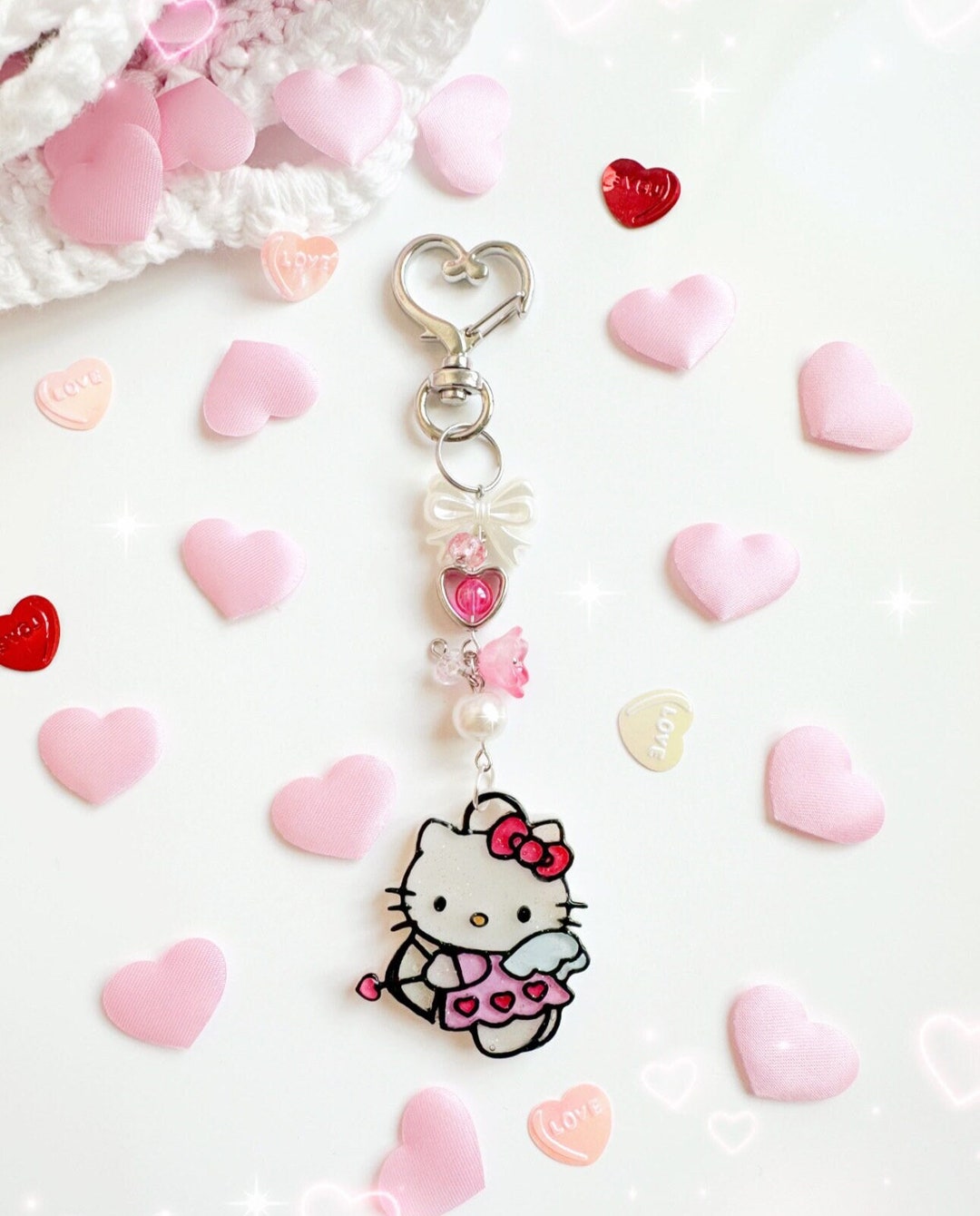 Hello Kitty Cupid Keychain Handmade - Etsy