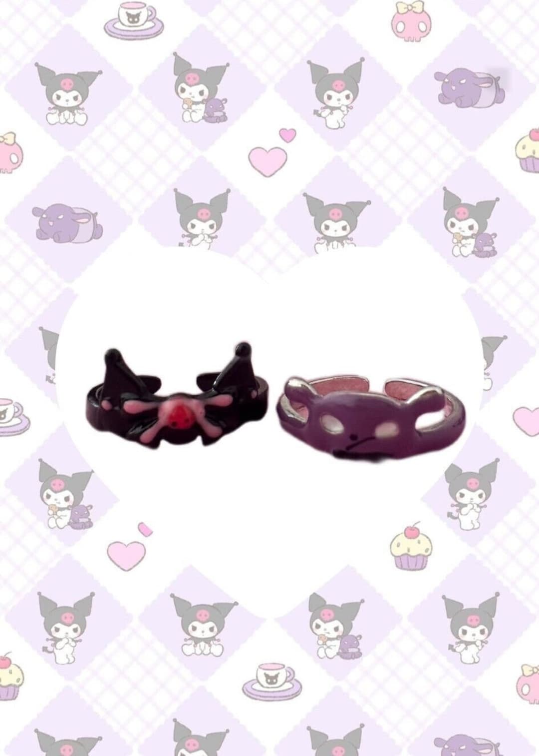 Kuromi and Baku Rings Set - Etsy