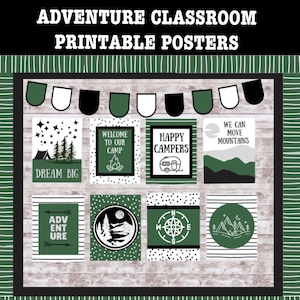 Adventure Classroom Printable Posters, Camping Bulletin Board ...