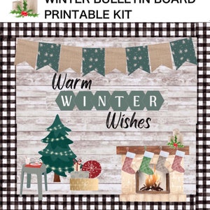 Winter Bulletin Board Printable Kit, Warm Winter Wishes Class Bulletin ...