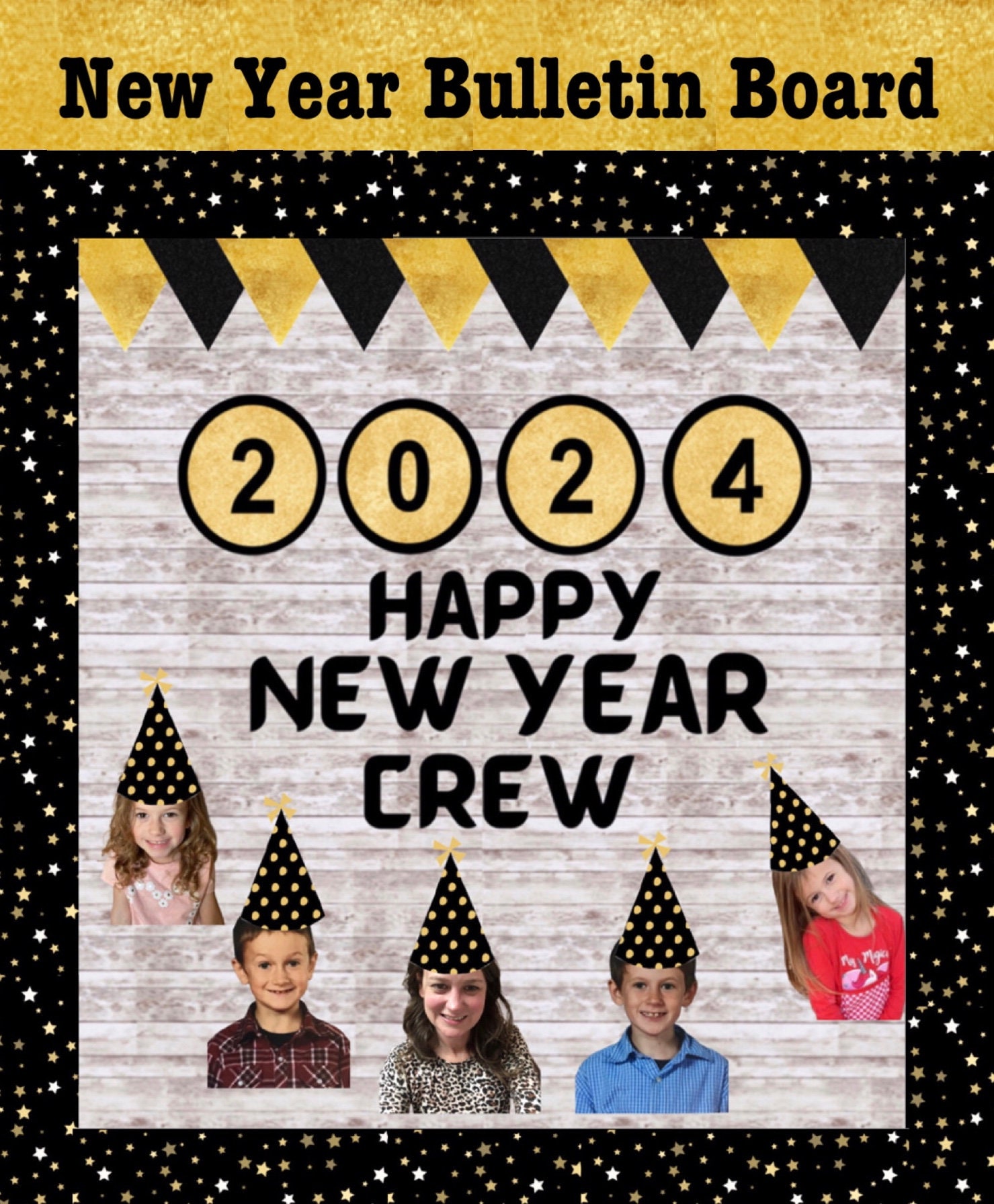 Happy New Year Bulletin Board, Printable Bulletin Board Kit, January ...
