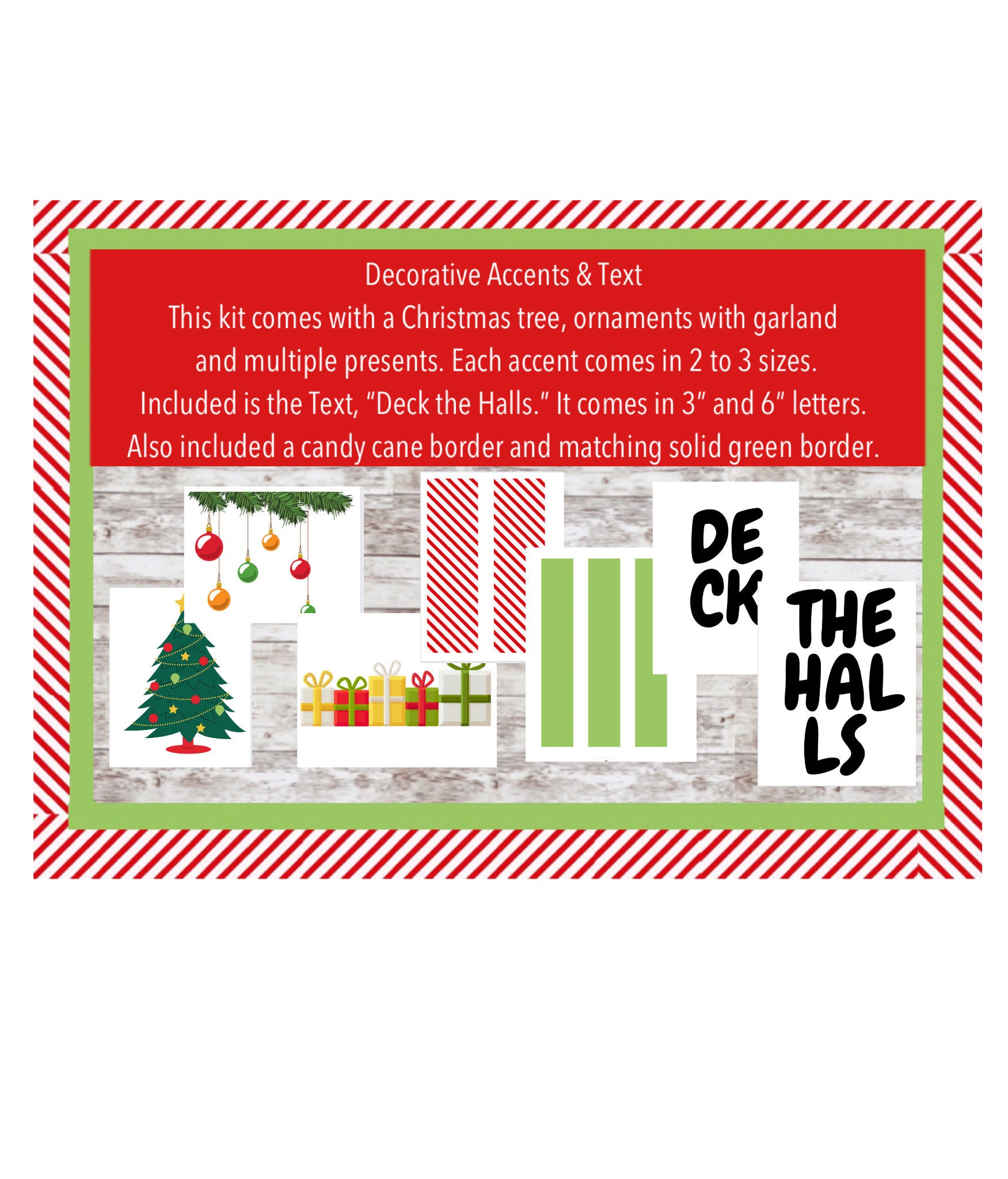 Winter Bulletin Board Printable Kit, Christmas Bulletin Board, Deck the ...