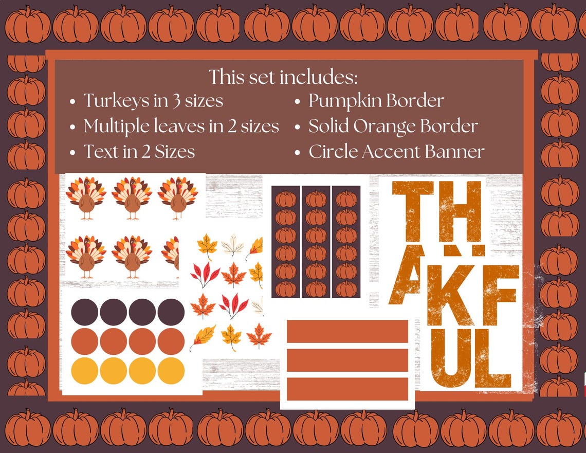 Thanksgiving Bulletin Board, Fall Bulletin Board Printable Kit ...