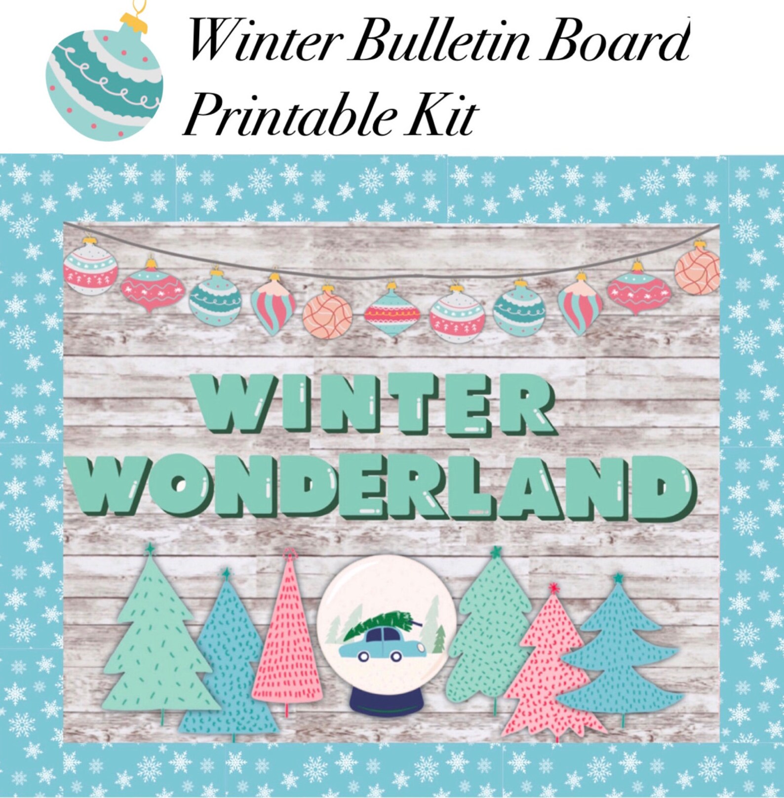 Winter Bulletin Board Kit, Printable Winter Bulletin Board, Winter ...