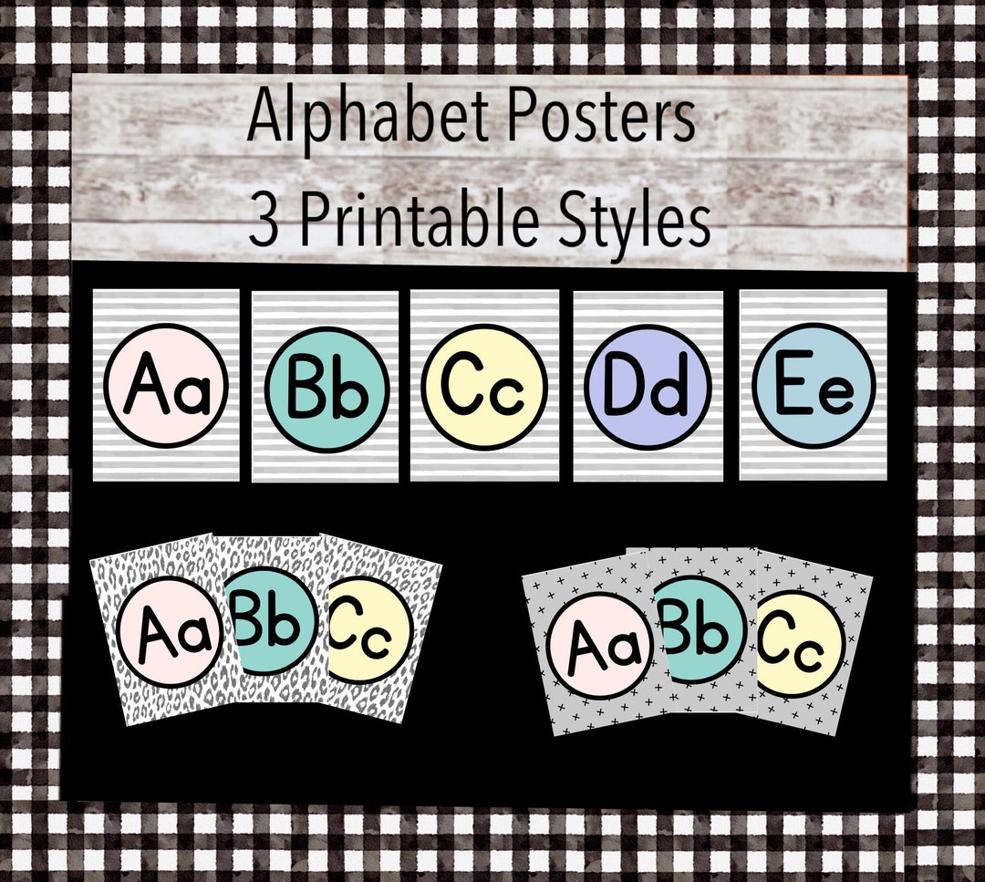Classroom Alphabet Posters, Elementary Alphabet Posters, Printable ...