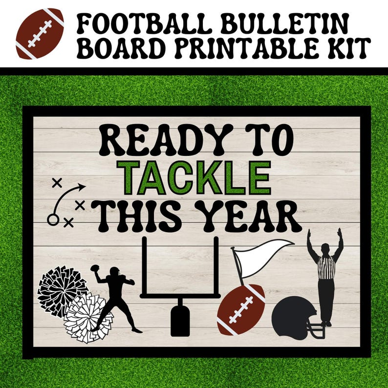 Football Bulletin Board Printable Kit, Classroom Door, Back to School ...