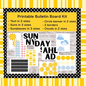 Summer Bulletin Board Printable Kit, Classroom Door, Sunny Days Ahead ...