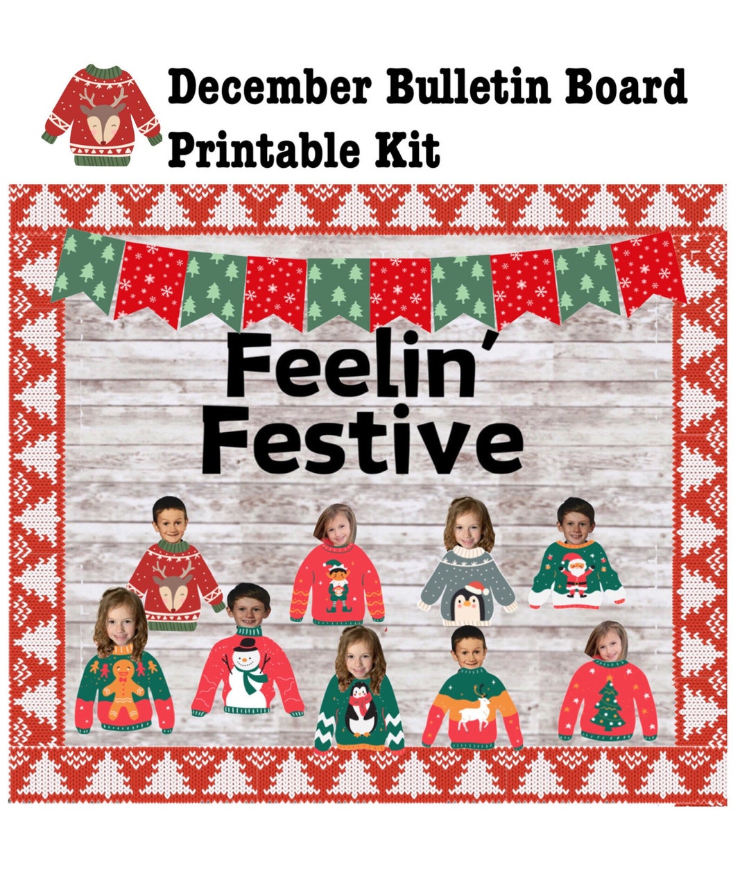 Winter Bulletin Board, Christmas Sweater Bulletin Board, December ...
