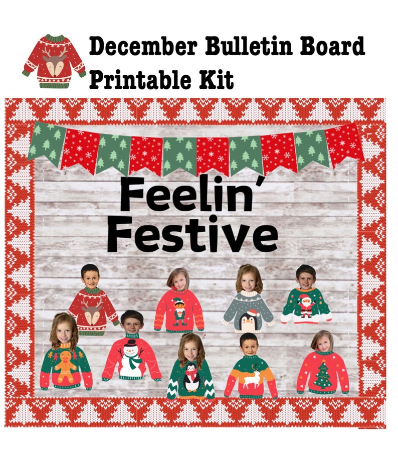Winter Bulletin Board, Christmas Sweater Bulletin Board, December ...
