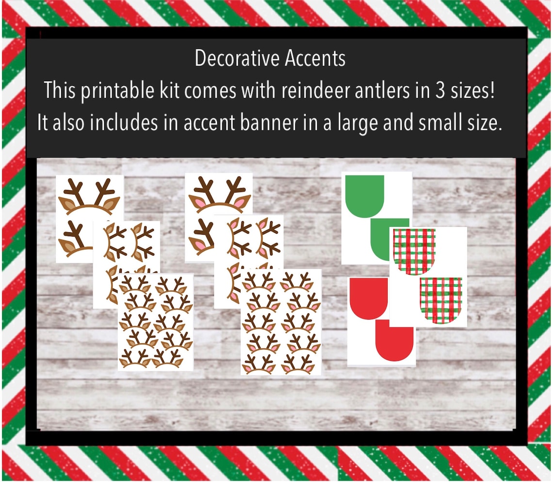 Rudolph Bulletin Board Printable Kit, Christmas Class Bulletin Board ...