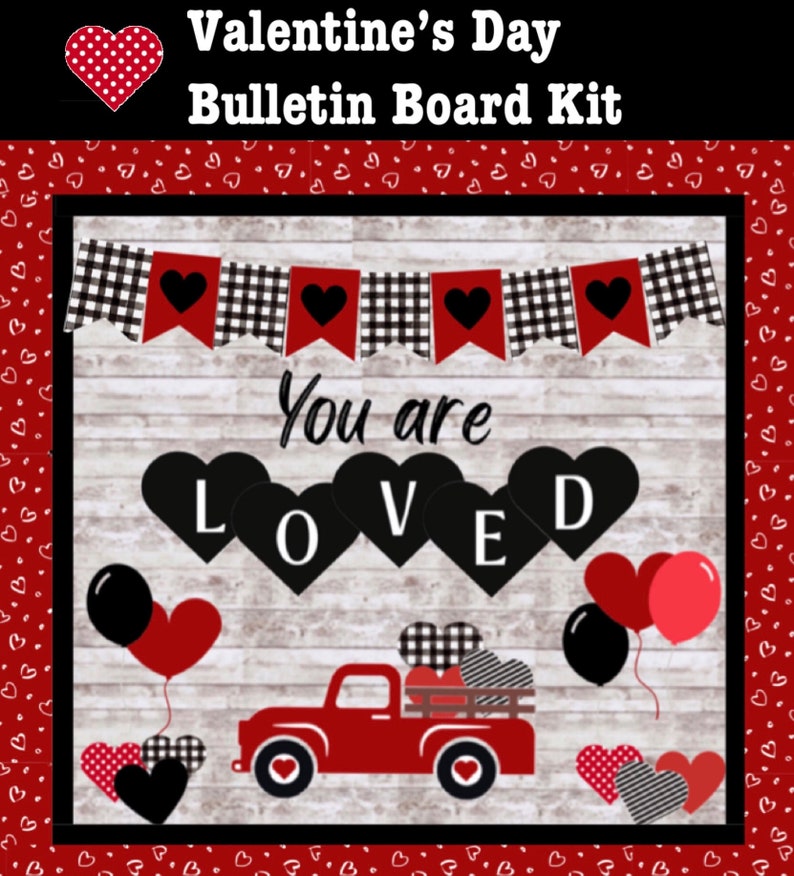 Valentine’s Day Bulletin Board Kit, February Bulletin Board, Classroom ...