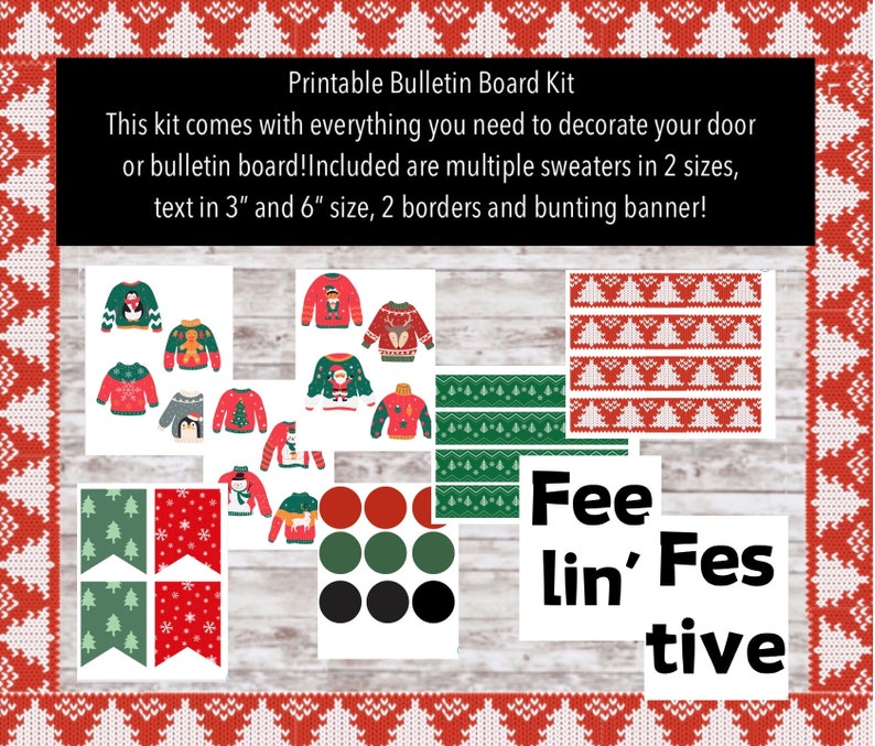 Winter Bulletin Board, Christmas Sweater Bulletin Board, December ...