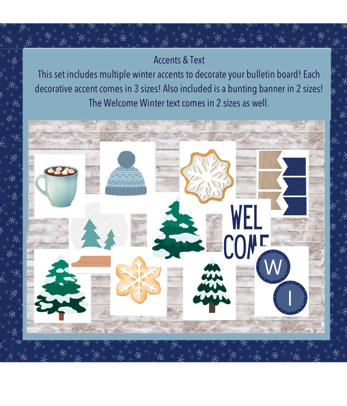 Winter Bulletin Board Printable Kit, Welcome Winter Class Bulletin ...