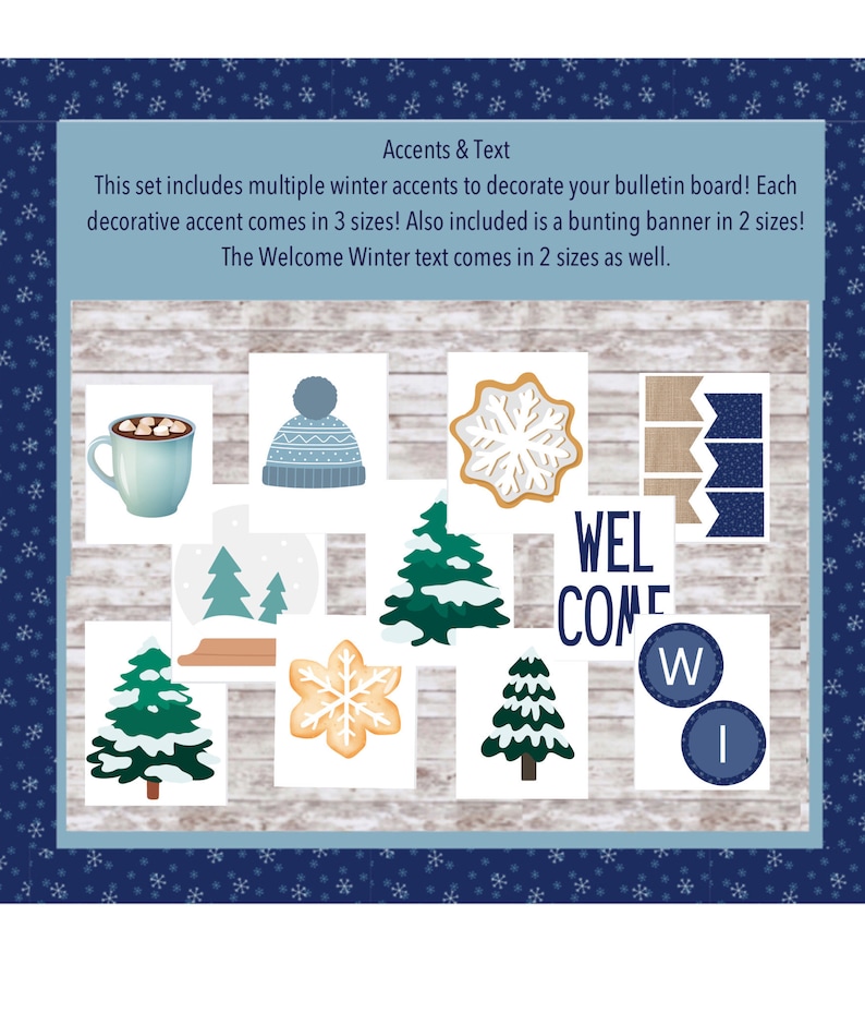 Winter Bulletin Board Printable Kit, Welcome Winter Class Bulletin ...
