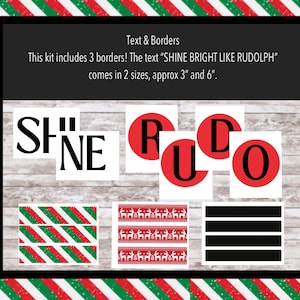 Rudolph Bulletin Board Printable Kit, Christmas Class Bulletin Board ...