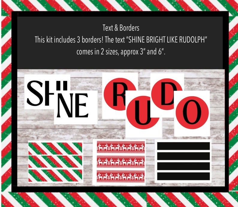 Rudolph Bulletin Board Printable Kit, Christmas Class Bulletin Board ...