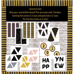 Happy New Year Bulletin Board, Printable Bulletin Board Kit, January ...