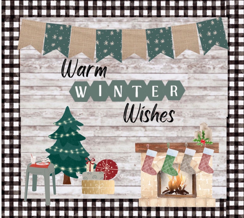 Winter Bulletin Board Printable Kit, Warm Winter Wishes Class Bulletin ...