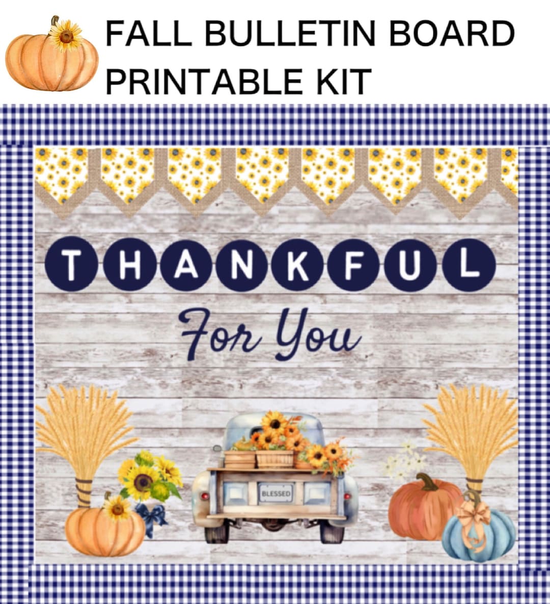 Fall Bulletin Board Printable Kit, Thanksgiving Bulletin Board ...