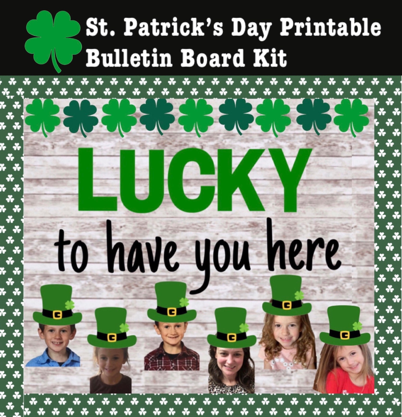 St. Patrick’s Day Bulletin Board, Printable Bulletin Board Kit, March ...