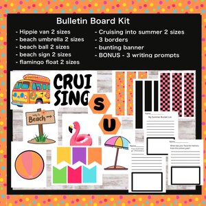 Summer Bulletin Board Printable Kit, Cruising Into Summer, Classroom ...