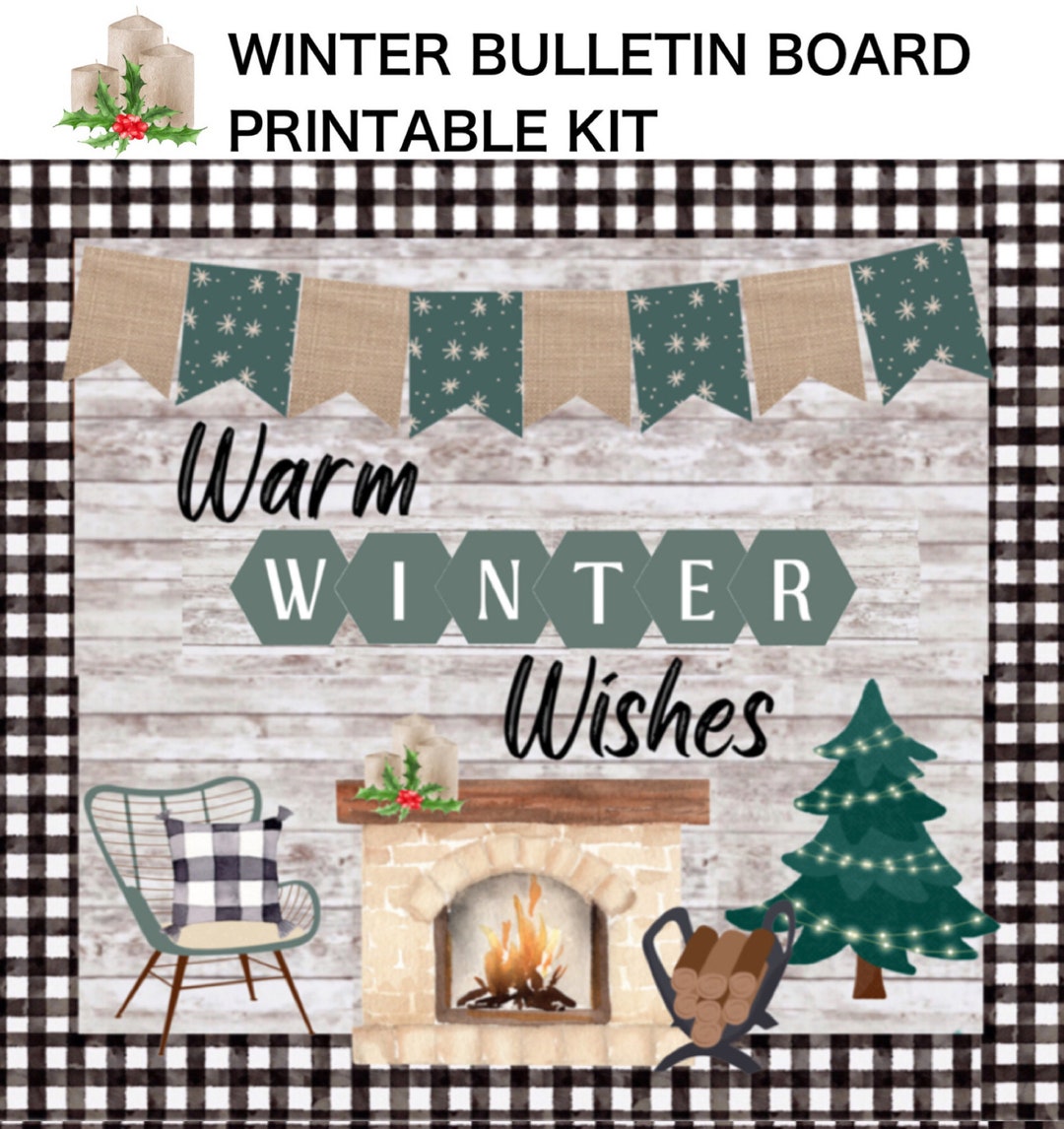 Winter Bulletin Board Printable Kit, Warm Winter Wishes Class Bulletin ...