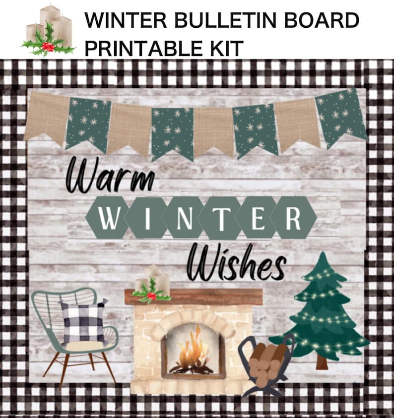 Winter Bulletin Board Printable Kit, Warm Winter Wishes Class Bulletin ...