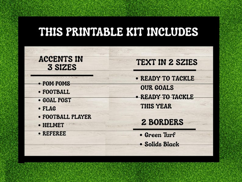 Football Bulletin Board Printable Kit, Classroom Door, Back to School ...