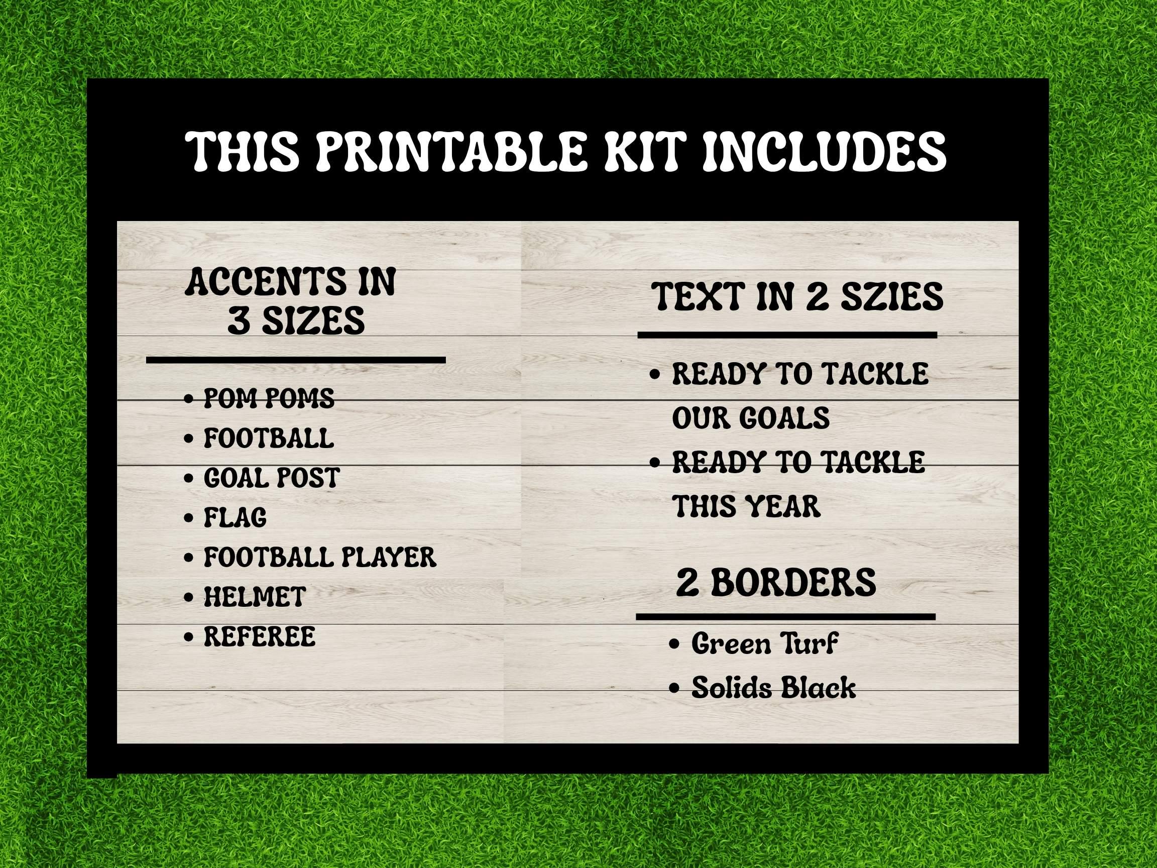 Football Bulletin Board Printable Kit, Classroom Door, Back to School ...