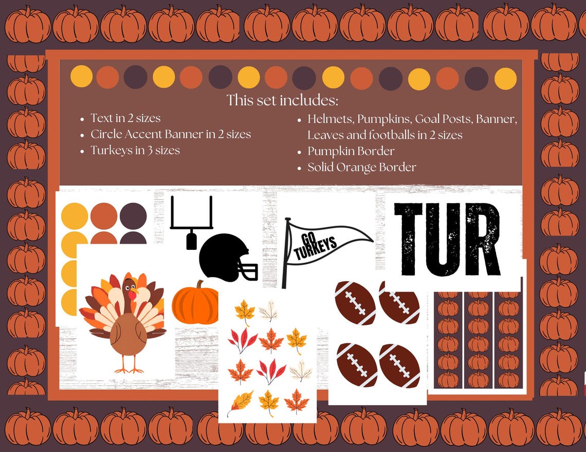 Thanksgiving Bulletin Board, Fall Bulletin Board Printable Kit, Turkeys ...