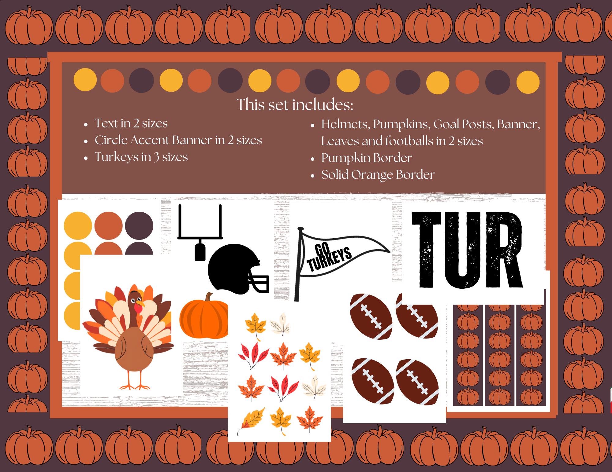 Thanksgiving Bulletin Board, Fall Bulletin Board Printable Kit, Turkeys ...