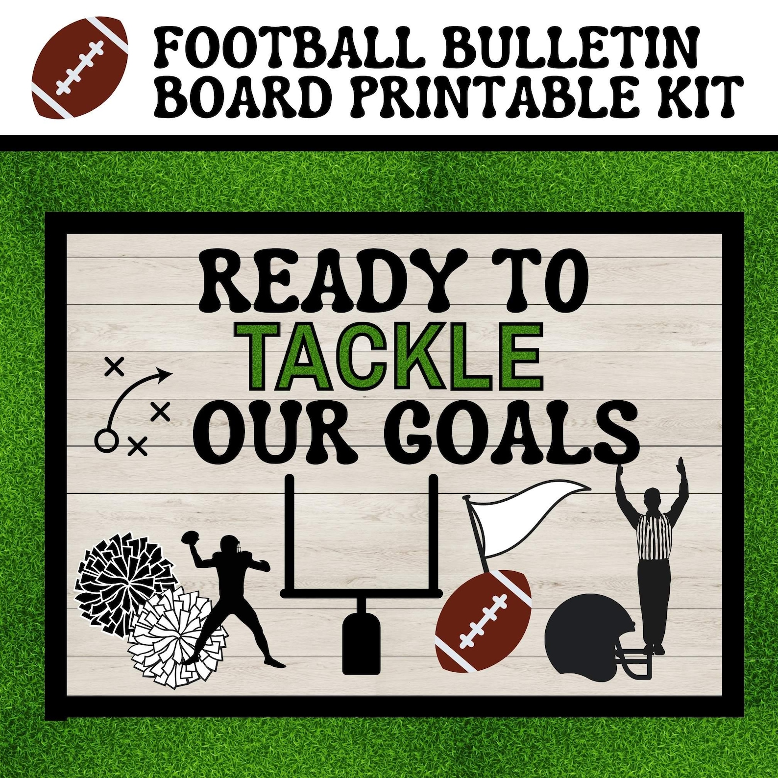 Football Bulletin Board Printable Kit, Classroom Door, Back to School ...