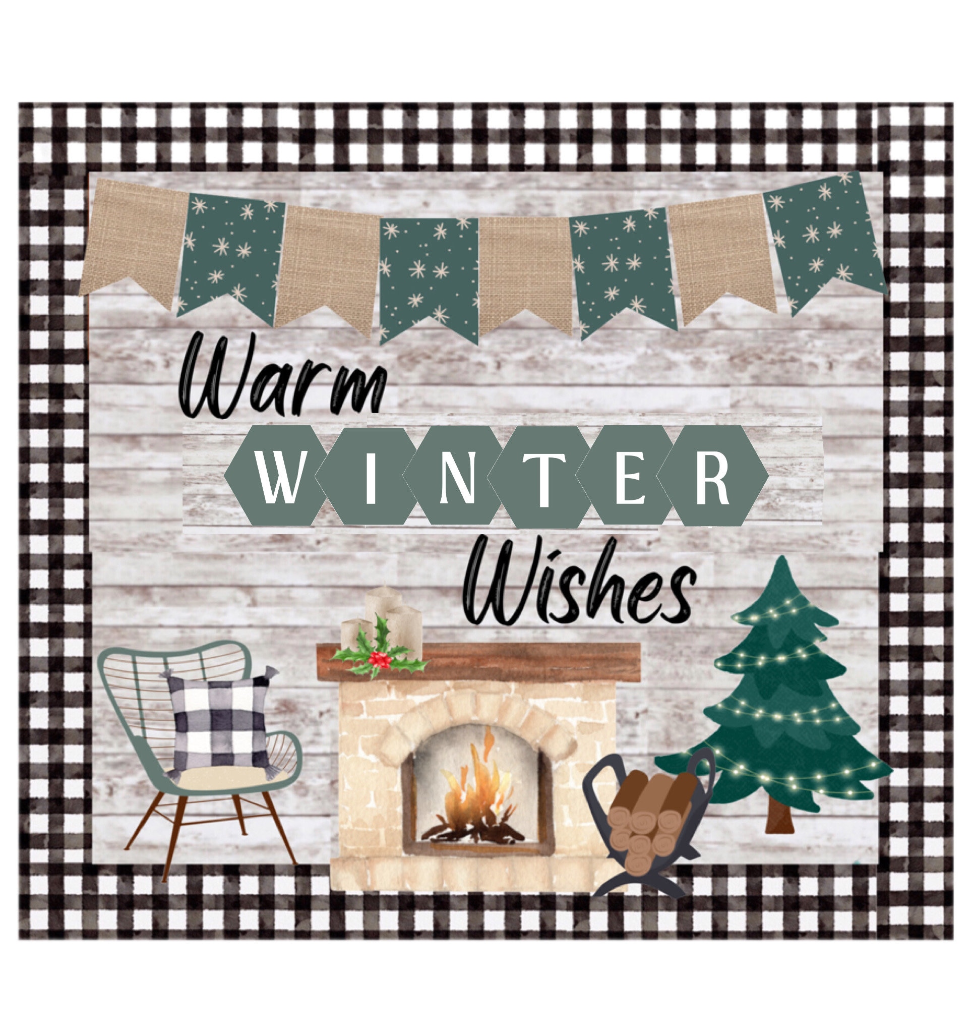 Winter Bulletin Board Printable Kit, Warm Winter Wishes Class Bulletin ...