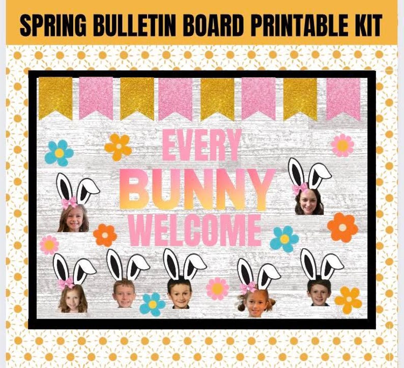 Spring Bulletin Board Printable Kit, Spring Bulletin Board, Classroom ...
