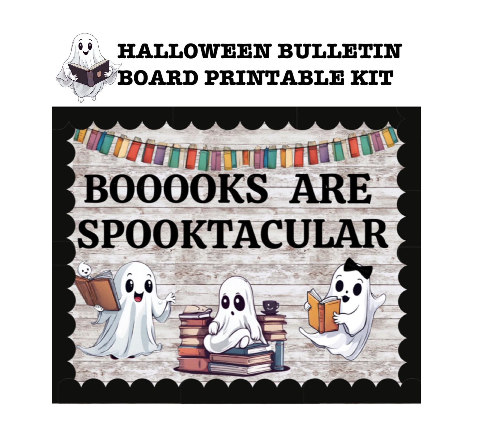 Halloween Bulletin Board, Reading Bulletin Board, Library, Classroom ...