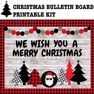 Christmas Bulletin Board Kit, Printable Winter, Bulletin Board, We Wish ...