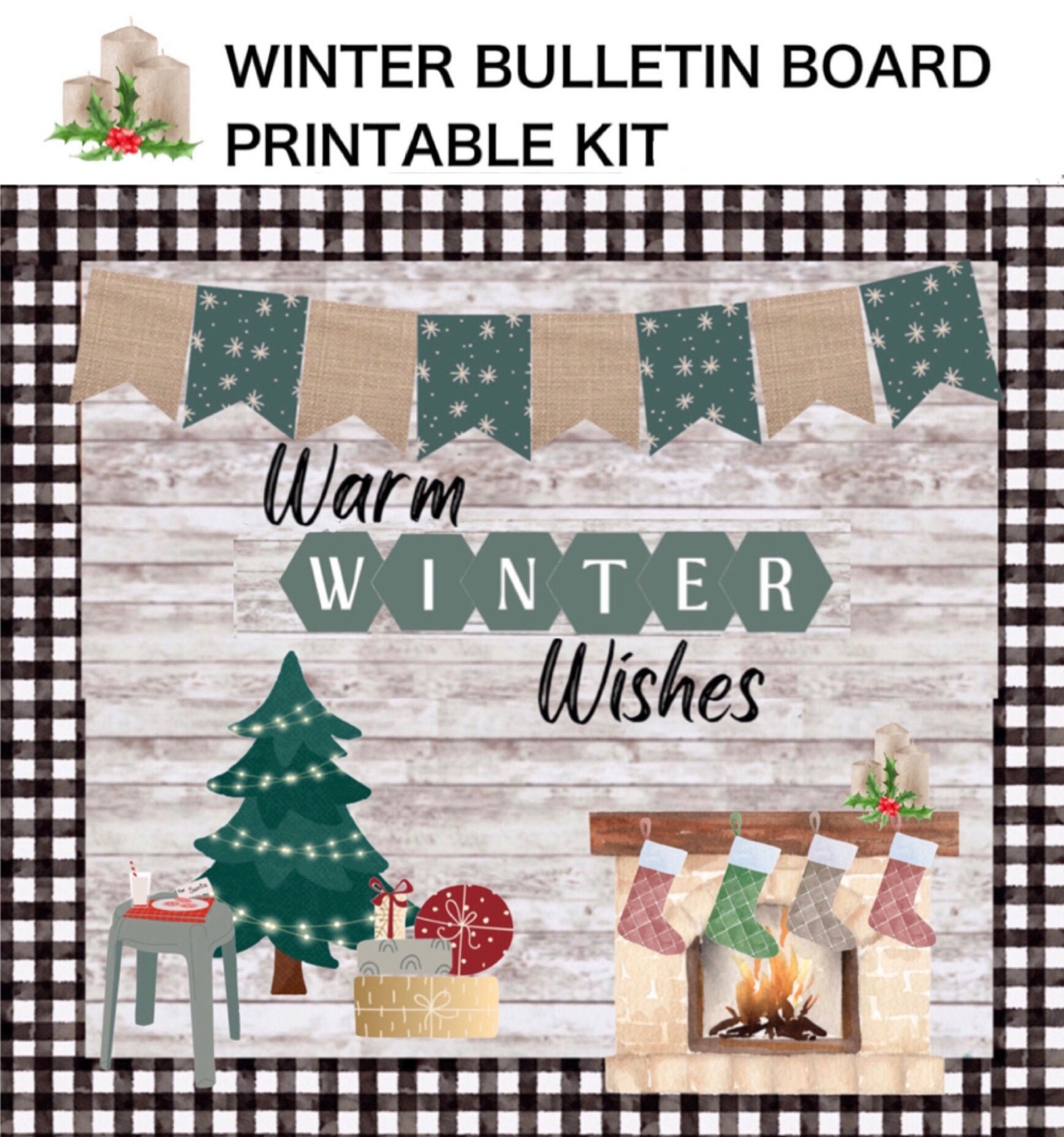 Winter Bulletin Board Printable Kit, Warm Winter Wishes Class Bulletin ...