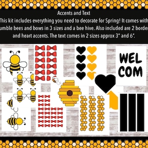 Spring Bulletin Board Printable Kit, Classroom Door, Bumble Bee ...