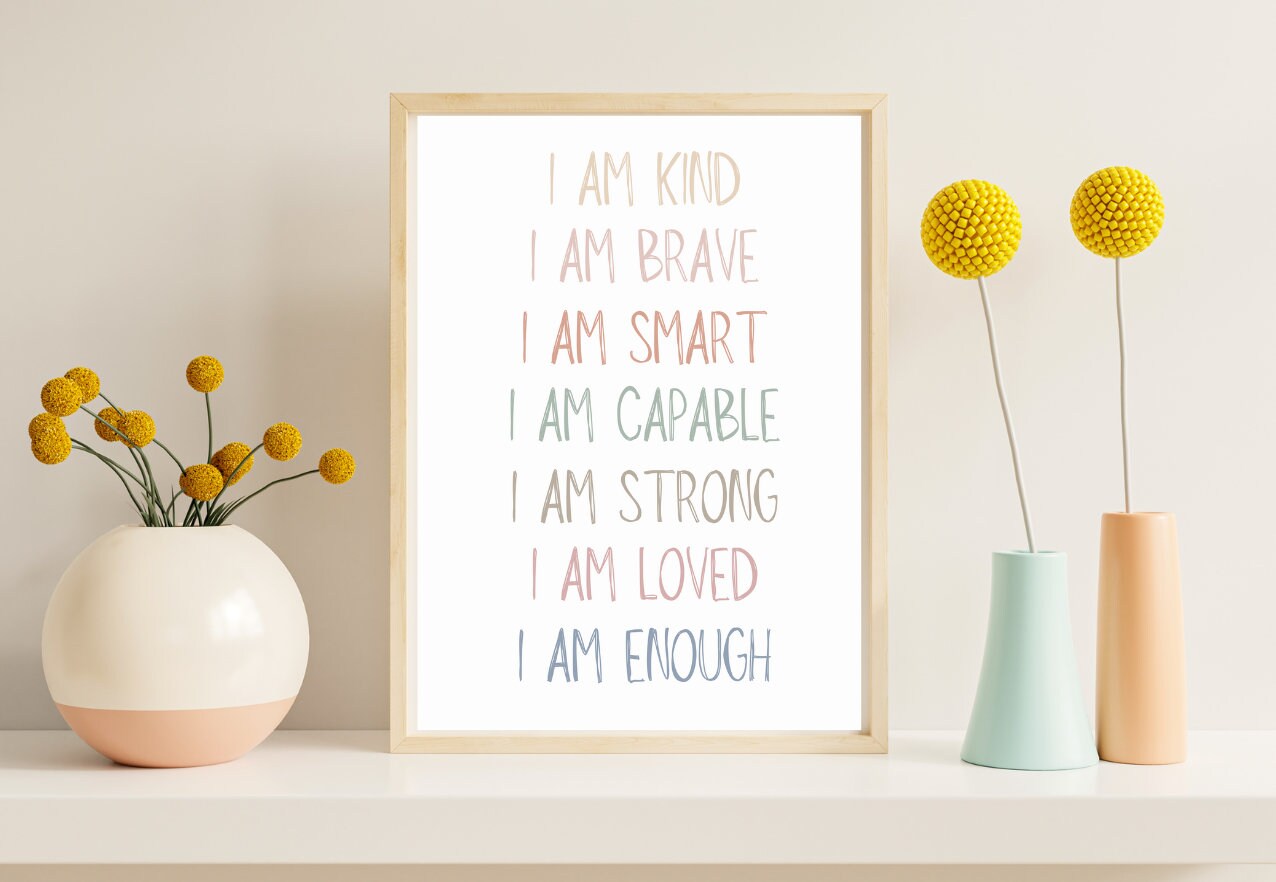 I Am Affirmation, Affirmations for Kids, Daily Affirmations, Playroom ...