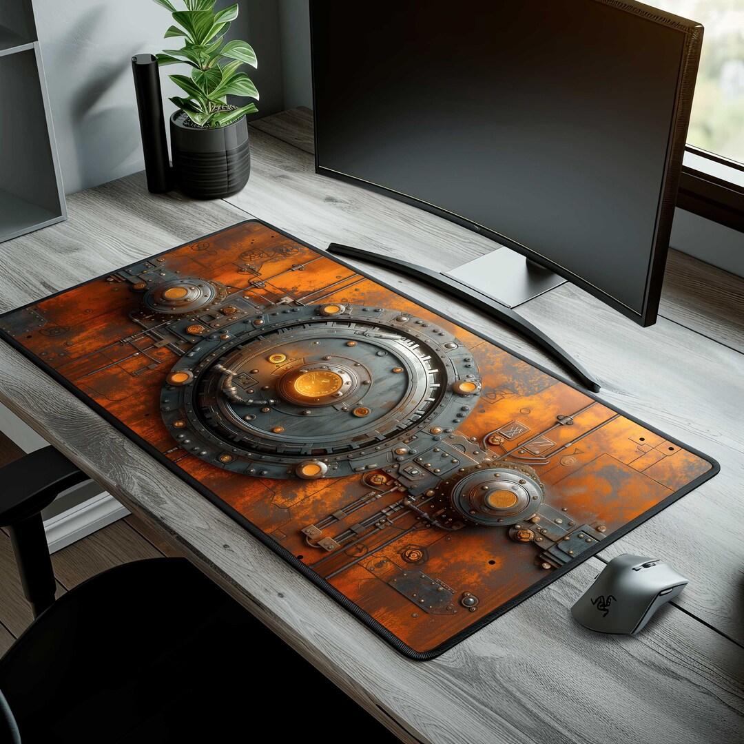 Steampunk Desk Mat, Mechanism, Sci Fi Desk Mat, Time Travel, Machine ...