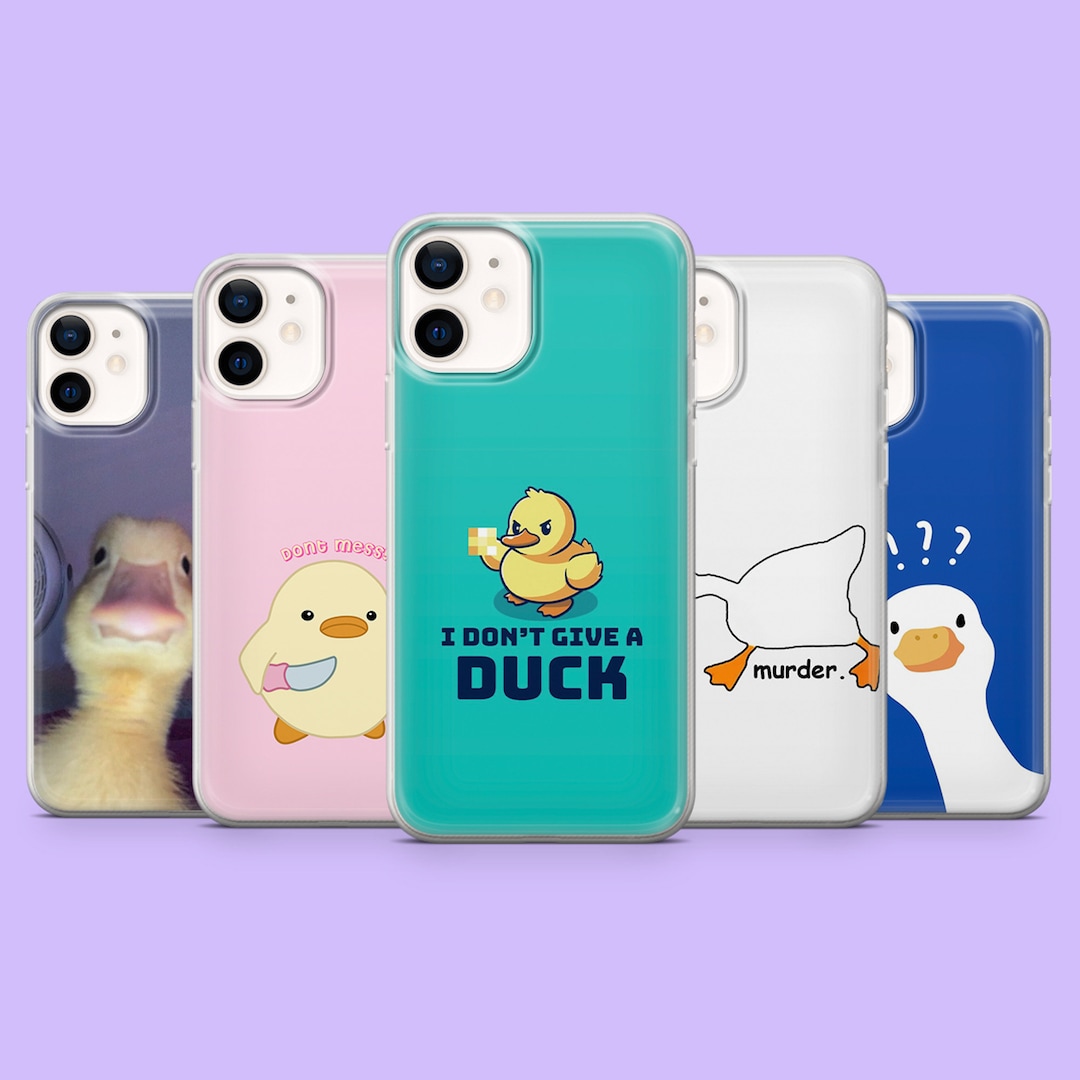 Duck Phone Case Goose Funny Meme Cover for iPhone 16E, 15 Pro, 14, 13 ...