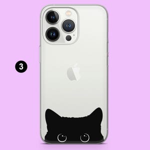 Clear Cat Phone Case Kitten Black Cats Cover for iPhone 17pro, 16 ...