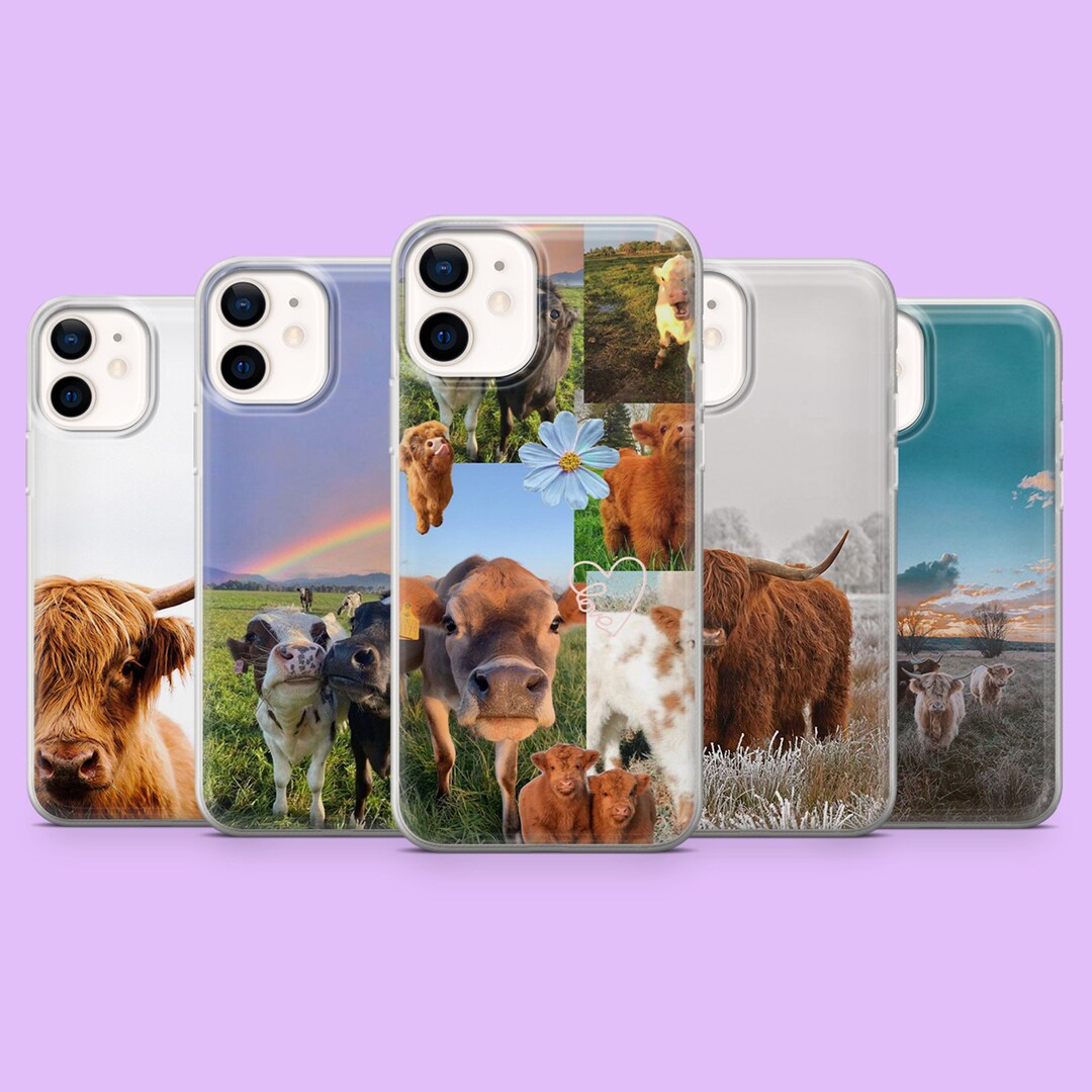 Highland Cow Phone Case Cattle Cow Herd Cover for iPhone 16 Pro, 15, 14 ...